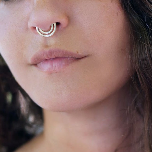 Double Front - Gold Septum Jewelry – Auri Jewelry